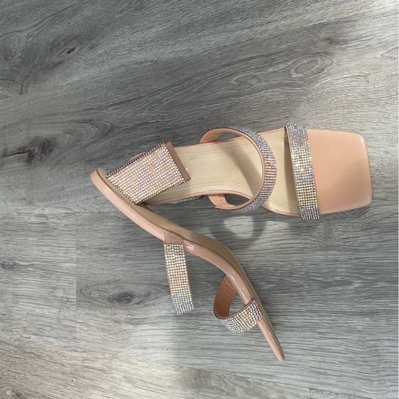 BAMBOO | Shoes | Crystal Embellished Slip On Heels Bamboo Brand Lasting ...